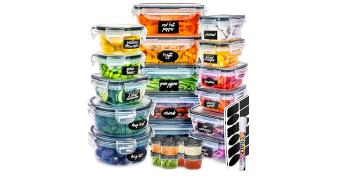 fullstar 50 PCS Plastic Food Storage Containers with Lids (24 ...
