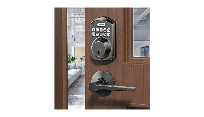 TEEHO TE001L Keyless Entry Door Lock with 2 Handles - Electronic Keypad ...