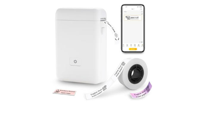 vretti Label Maker Machine with Tape, HP2 Portable Bluetooth Label Printer for Storage, Shipping ...