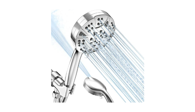 High Pressure 10-mode 5” Handheld Shower Head with 5 ft Stainless Steel ...