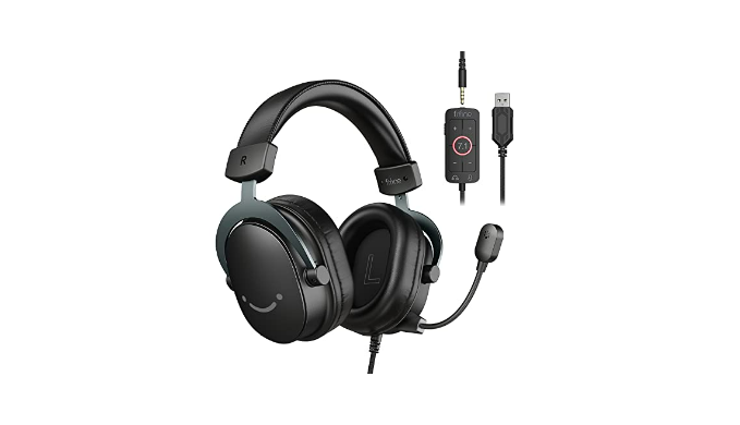 FIFINE PC Gaming Headset, USB Headset with 7.1 Surround Sound ...