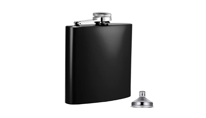 8th Day Fashion 6OZ Hip Flask for Liquor Pocket Size Stainless Steel ...
