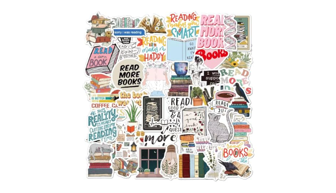 50pcs Book Stickers for Kindle, Bookish Reading Stickers for Laptop ...