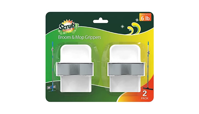 (2 Count) SCRUBIT Mop and Broom Holder Wall Mount – Broom Hanger for ...
