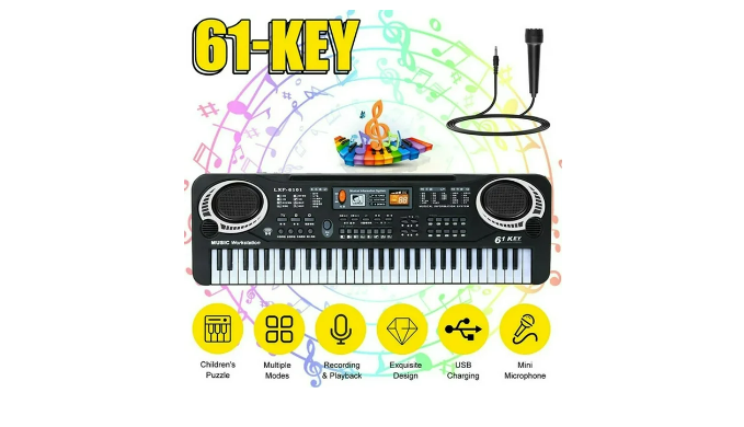 Anself 61 Keys Kids Digital Music Electronic Keyboard Electric Piano ...