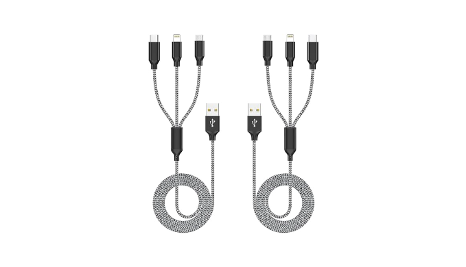 Firsting Multi Charging Cable, (2 Pack 4FT) Multi USB Charger Cable 3 ...