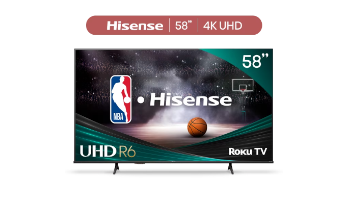 Hisense 58″ Class 4K UHD LED LCD Roku Smart TV HDR R6 Series 58R6E3 ...