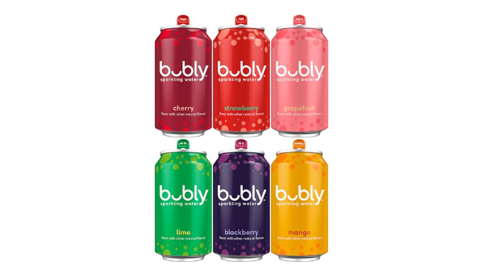 bubly Sparkling Water, 18-Can Variety Pack (Blackberry, Lime, Cherry ...