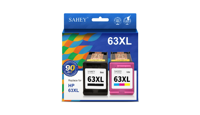 63XL Ink Cartridge for HP 63 Ink Cartridges Black and Tri-Color Printer ...