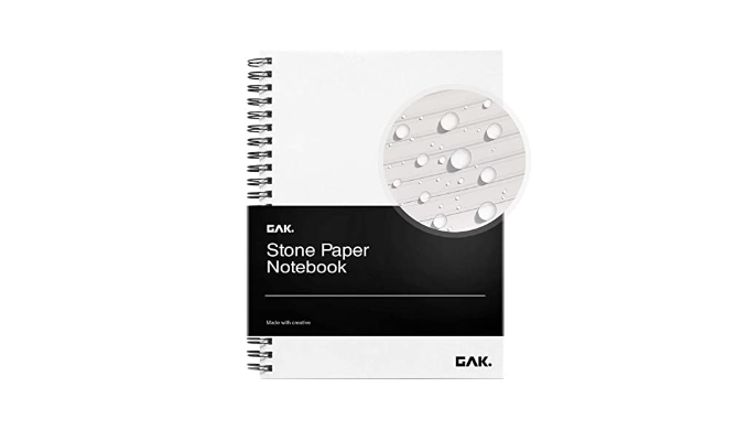 GAK. Stone Paper Waterproof Spiral Notebook, 7.20”x10.11”, 50 sheets ...