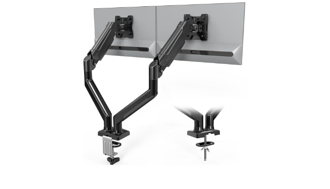 BONTEC Dual Monitor Stand, Adjustable Gas Spring Monitor Desk Mount for ...