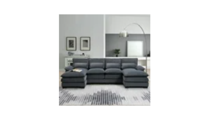 JONPONY 109.8″ Oversized U Shaped Couch, 4 Seat Sectional Sofa ...
