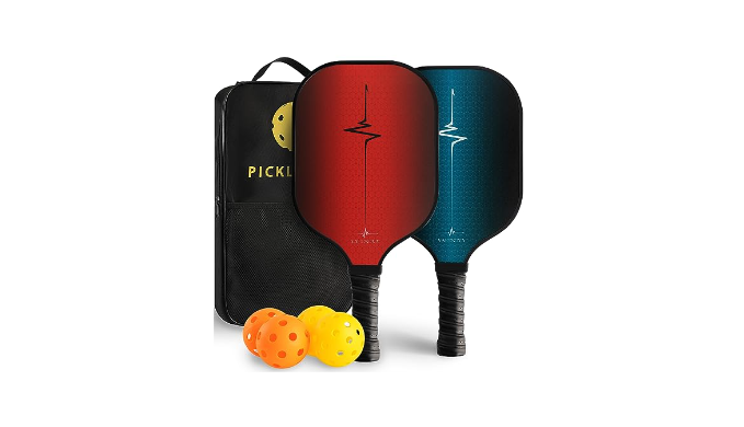 VAGONOVA Pickleball Paddles Set of 2 - Pickle Ball Rackets 2 Pack ...