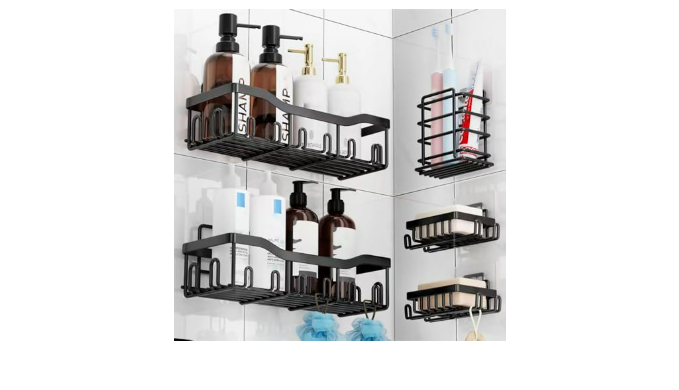 NEATEST Shower Caddy Set, 5-Pack Shower Organizer No Drilling Wall ...