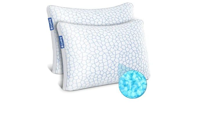 QUTOOL Luxury Cooling Memory Foam Pillows 2 Pack, Bed Pillows King Size Set of 2, Adjustable Gel ...