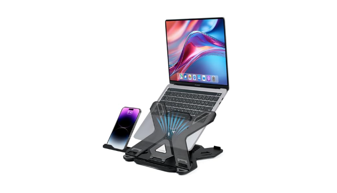 Lifelong Adjustable Laptop Stand with Phone Holder- Ergonomic Portable ...