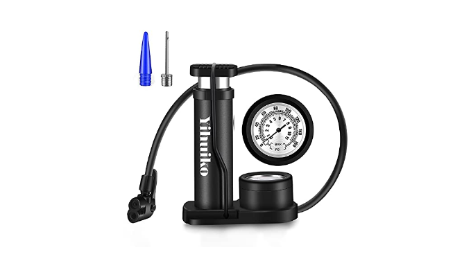 Mini Bicycle Pump Bike Foot Pump 120 PSI Foot Activated Floor Pump with ...