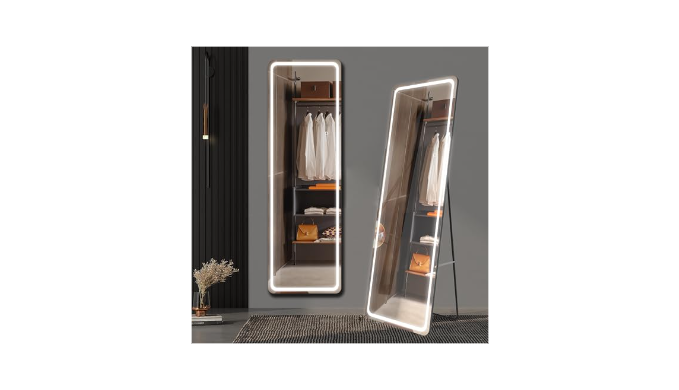 Speculux Led Full Length Mirror with Stand 63″x 20″ 3 Color Modes ...