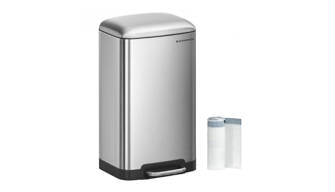 SONGMICS Trash Can, 8 Gallon (30L) Trash Bin with Lid and Inner Bucket ...