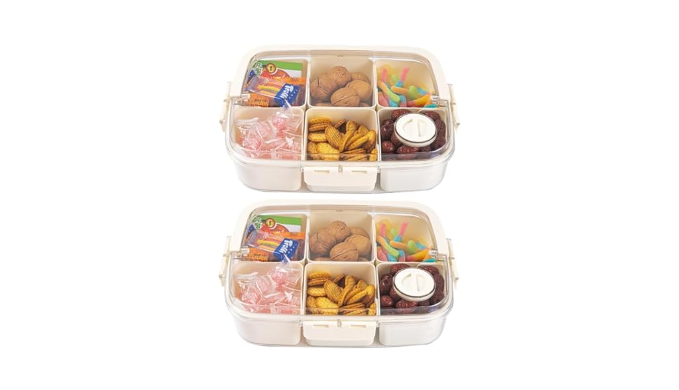 lDivided Snack Trays with lids and Handles, Snack Box containers ...