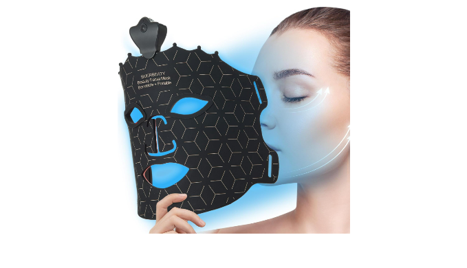 SUERBEATY Blue Red Light Mask for Face - 7 Colors Red Light Face Mask ...