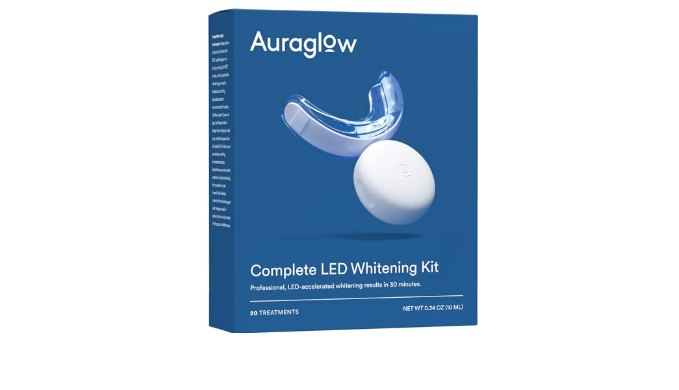 Auraglow Teeth Whitening Kit, LED Accelerator Light, 35% Carbamide ...