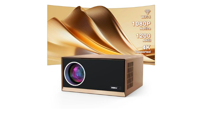 Projector With WiFi6 And Bluetooth 5.3,XIDU 1200 ANSI FHD 1080P Outdoor ...