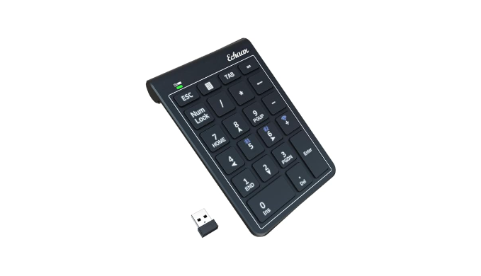 Echaar Bluetooth/USB Wireless Number Pad,2.4 GHz Numlock Unlocked ...