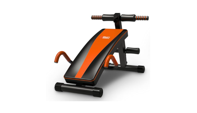 SQUATZ Decline Situp and Sit Up Bench for Abs: Abdominal Bench with Handrail, Five Adjustment ...