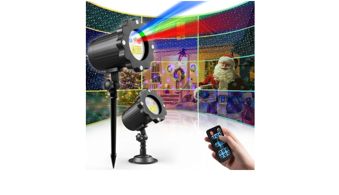 Laser Christmas Projector Lights Outdoor,12 Effect Moving RGB Lights ...