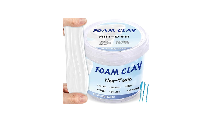 Air Dry Modeling Clay for Kids,300g(10.6oz) White Lightweight Soft ...