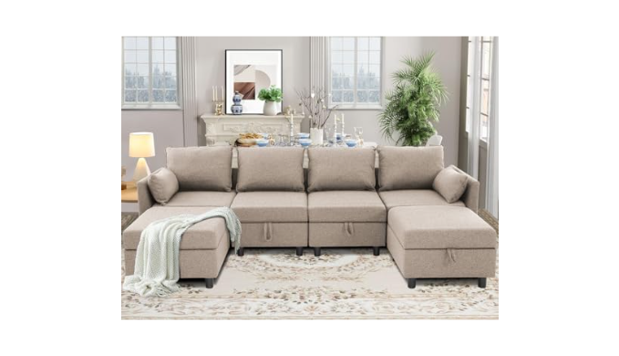 Couch, U-Shaped Modular Sectional Sofa, Sectional Couch with Storage ...