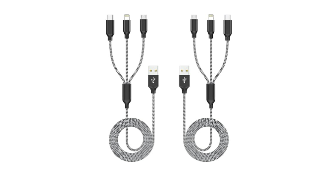 Multi Charging Cable, (2 Pack 4FT) Multi USB Charger Cable 3 in 1 ...