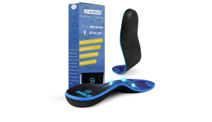 DARLIS Plantar Fasciitis Relief Insoles, Arch Support Inserts for Flat ...