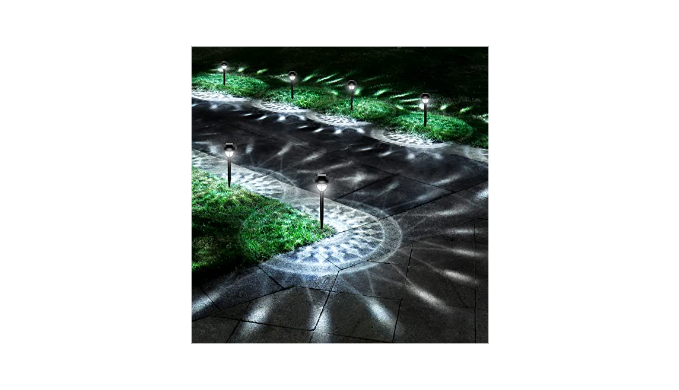 HNES Super Bright 2 in 1 Solar Lights Outdoor Waterproof, Up to 12H Dusk to Dawn Garden Lights ...