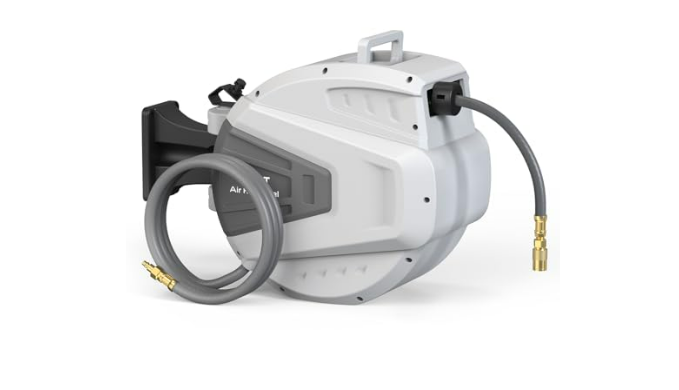 TaskStar Retractable Air Hose Reel, 3/8 in x 65 Ft Heavy Duty Air ...