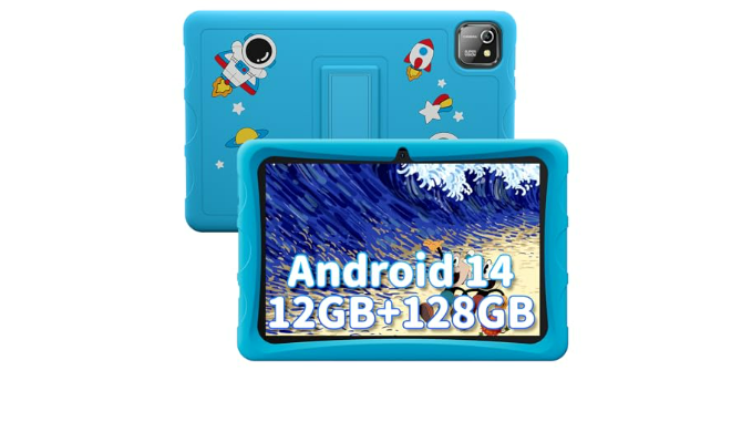 BESTTAB Kids Tablet 10 Inch Android 14 Tablets, A10 Writing Tablet for Kids Age 3-7 with 12GB ...