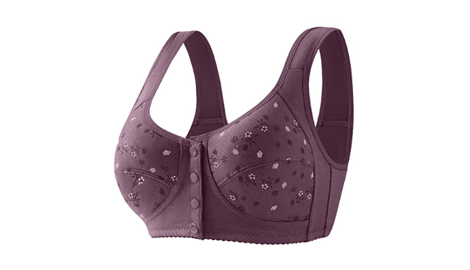 Bras for Older Women Front Closure Daisy Bras Full Support No Underwire ...