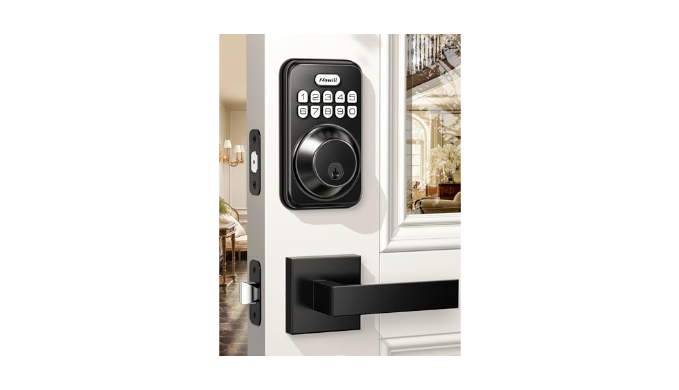 Keyless Entry Door Lock with 2 Lever Handles, Zowill Electronic Keypad ...