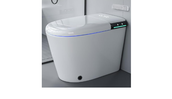TEISVAY Smart Toilet Auto Open/Close Lid Smart Bidet Toilet with Heated ...