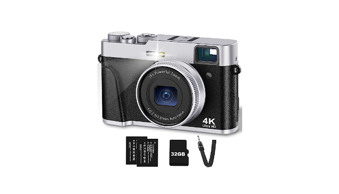 4K Digital Camera with Viewfinder & Flash, Autofocus 48MP Cameras for ...