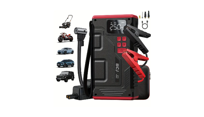 Portable Car Jump Starter With Air Compressor 3000A Jump Starter & Air ...