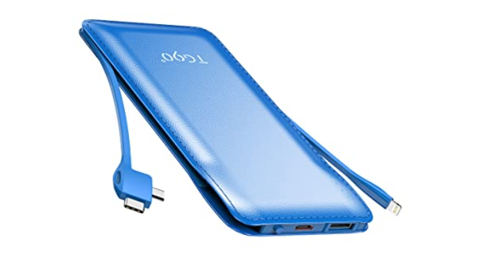 TG90° 10000mah Power Bank Portable Charger with Built-in Cables ...