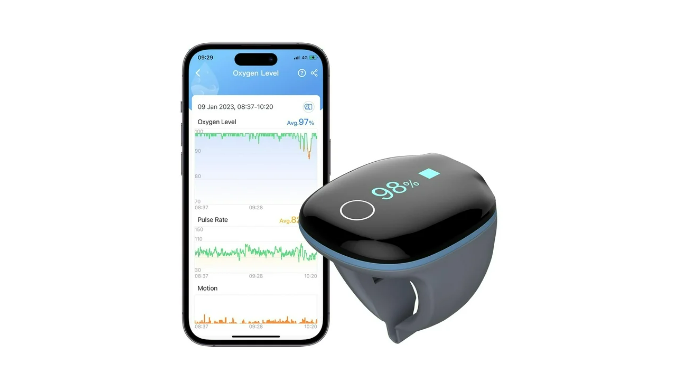 Wellue O2ring Oxygen Finger Monitor with Vibration Alarm | Wearable ...