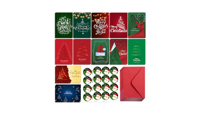 HSHFAMIIY Christmas Cards, Stocking Stuffers for Adults, 24 Pcs ...