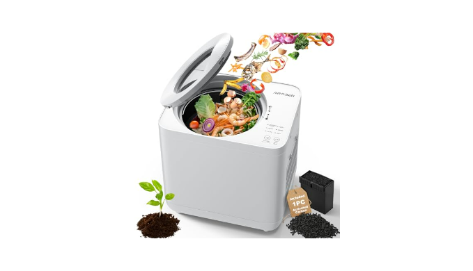 AIRMSEN Electric Compost Bin with Serrated Blade, 3-5H Rapid Composting ...