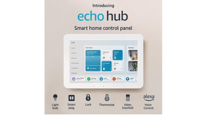 Amazon Echo Hub | 8” smart home control panel with Alexa | Compatible with thousands of devices ...