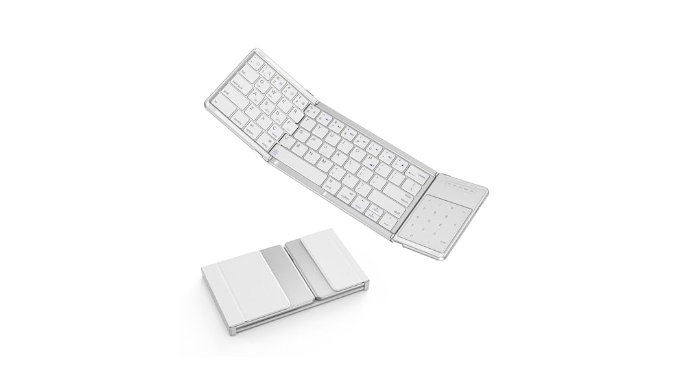 SODI Foldable Keyboard with Touchpad, Portable Wireless Keyboard with ...