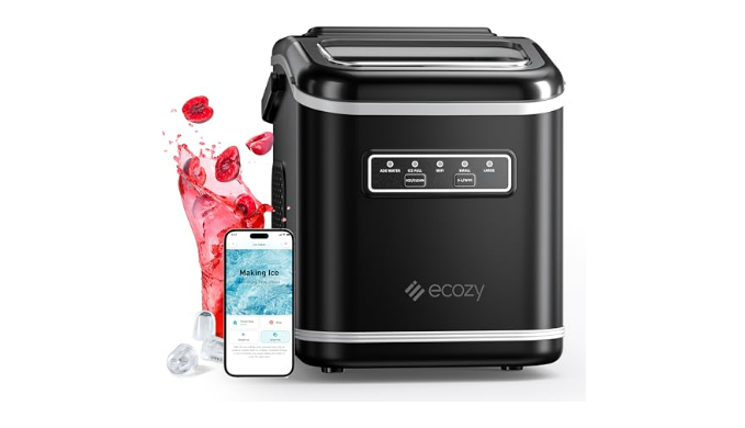 ecozy Smart Ice Makers Countertop, Portable Ice Maker with App Remote ...