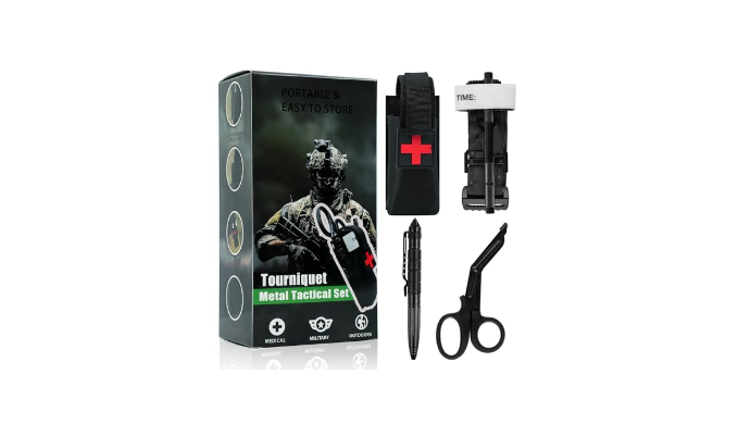 Tourniquet Kit, Upgraded Tourniquet Pouch with Metal Tourniquet and ...